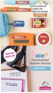 New Personalized Back to School Labels for Kids Teacher Stamps