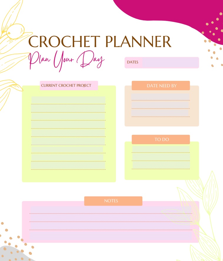 Download the Free Digital Crochet Planner Page